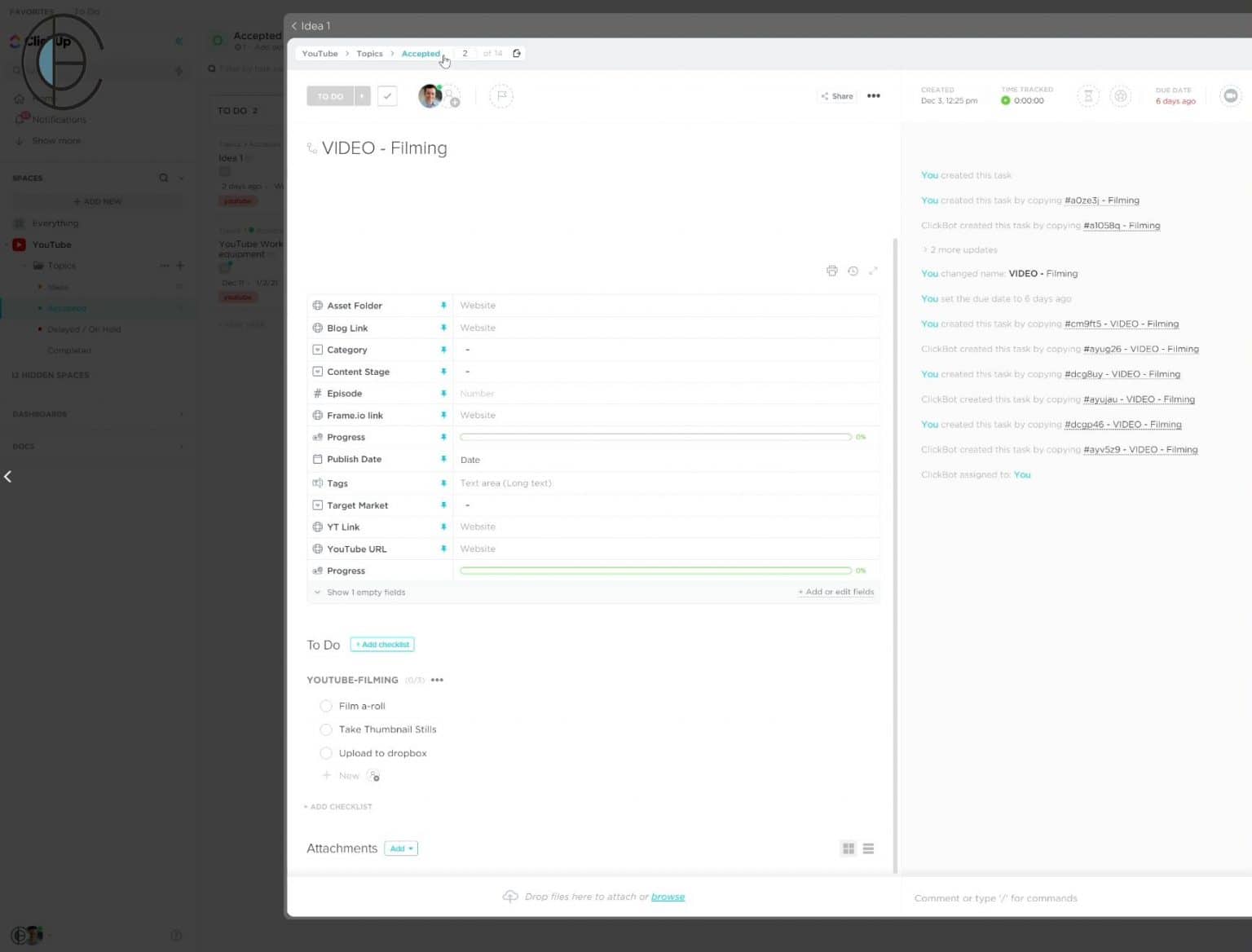 YouTube Workflow – Part 3 ClickUp – CEO Entrepreneur