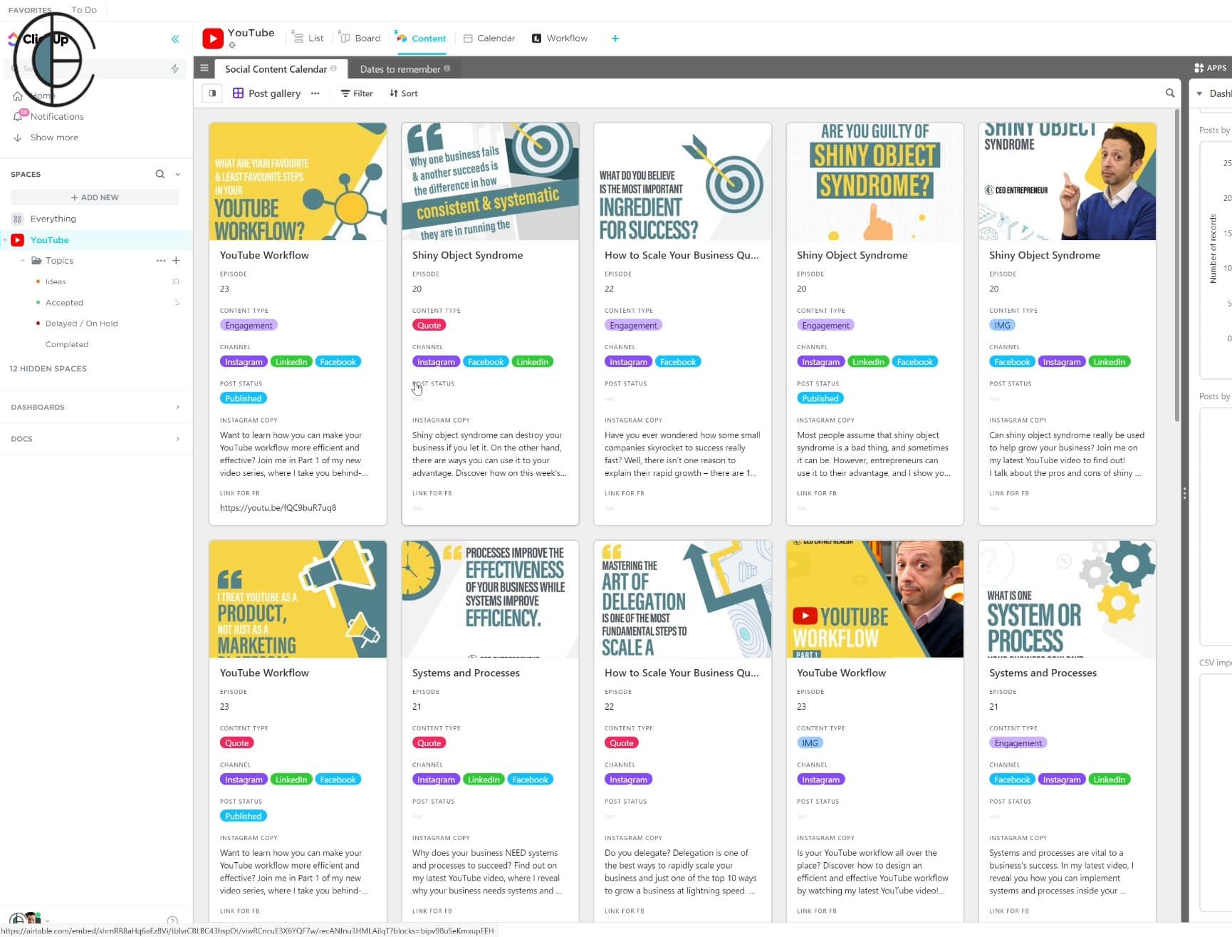YouTube Workflow – Part 3 ClickUp – CEO Entrepreneur